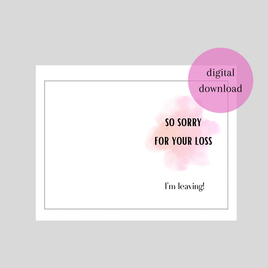 Funny Leaving Card - New Job Card - Sorry I'm Leaving - Good Luck ...