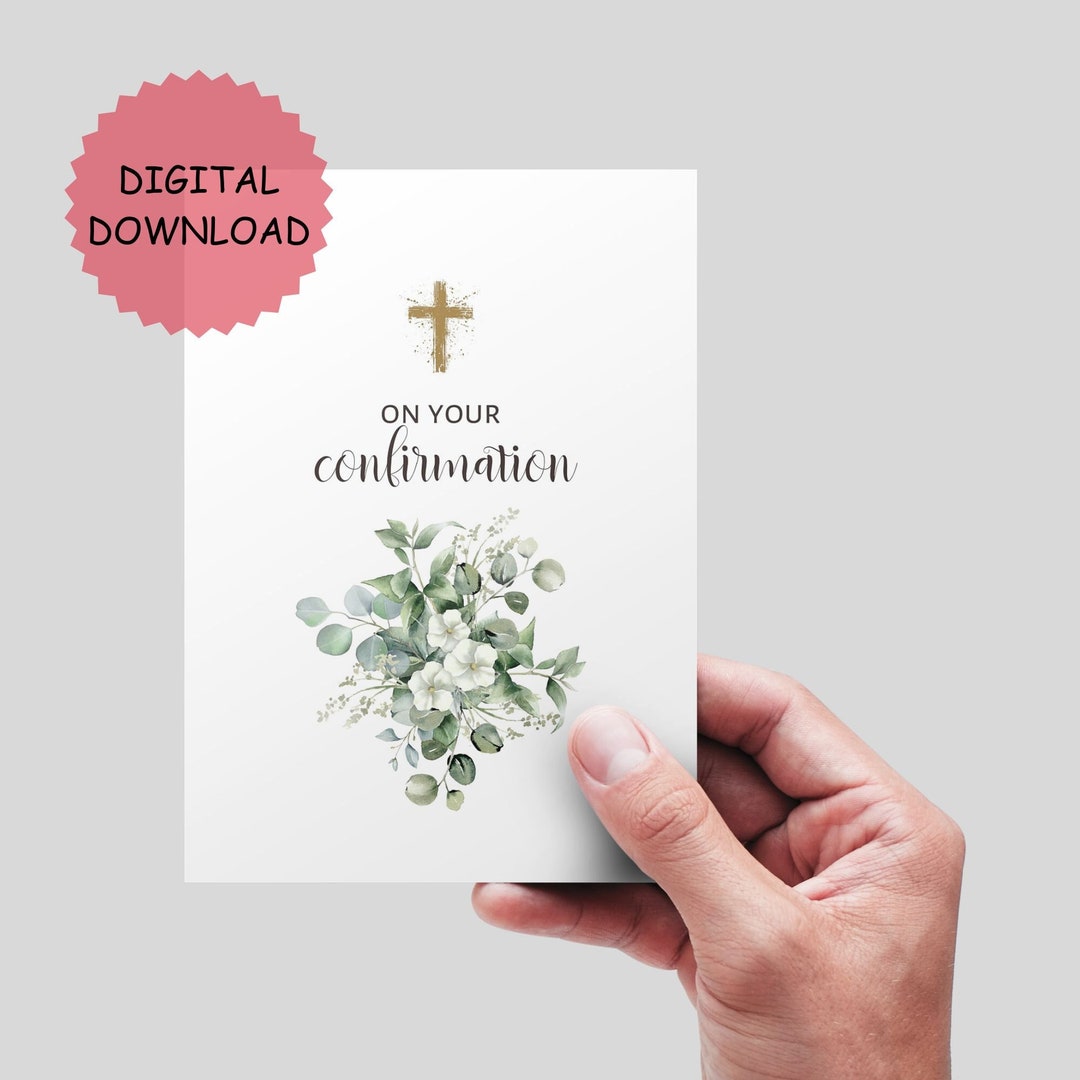On Your Confirmation Day Card. Printable Card |floral Confirmation Card ...