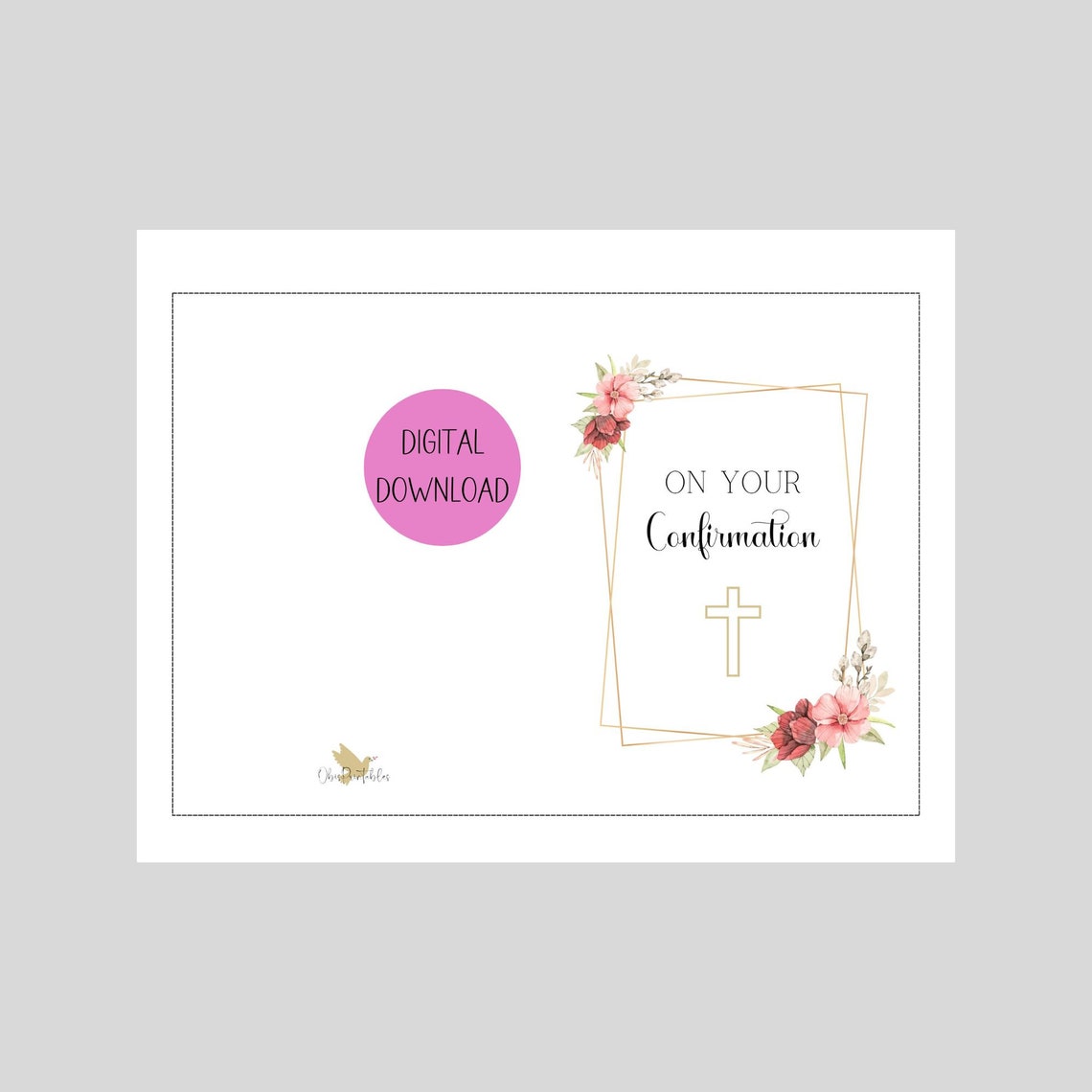 On Your Confirmation Day Card. Printable Card floral Confirmation Card ...