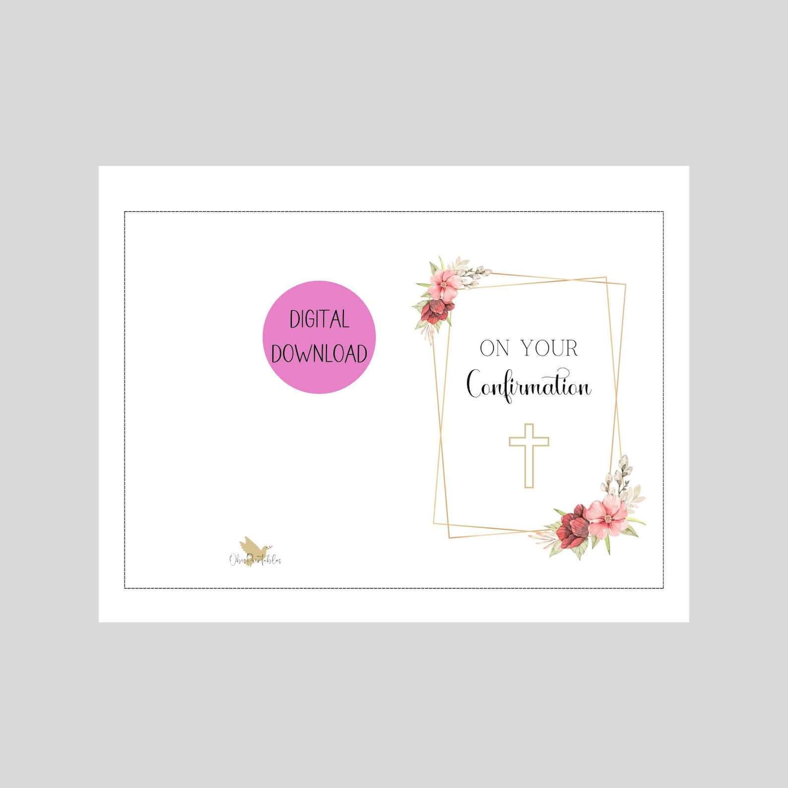 On Your Confirmation Day Card. Printable Card floral Confirmation Card ...