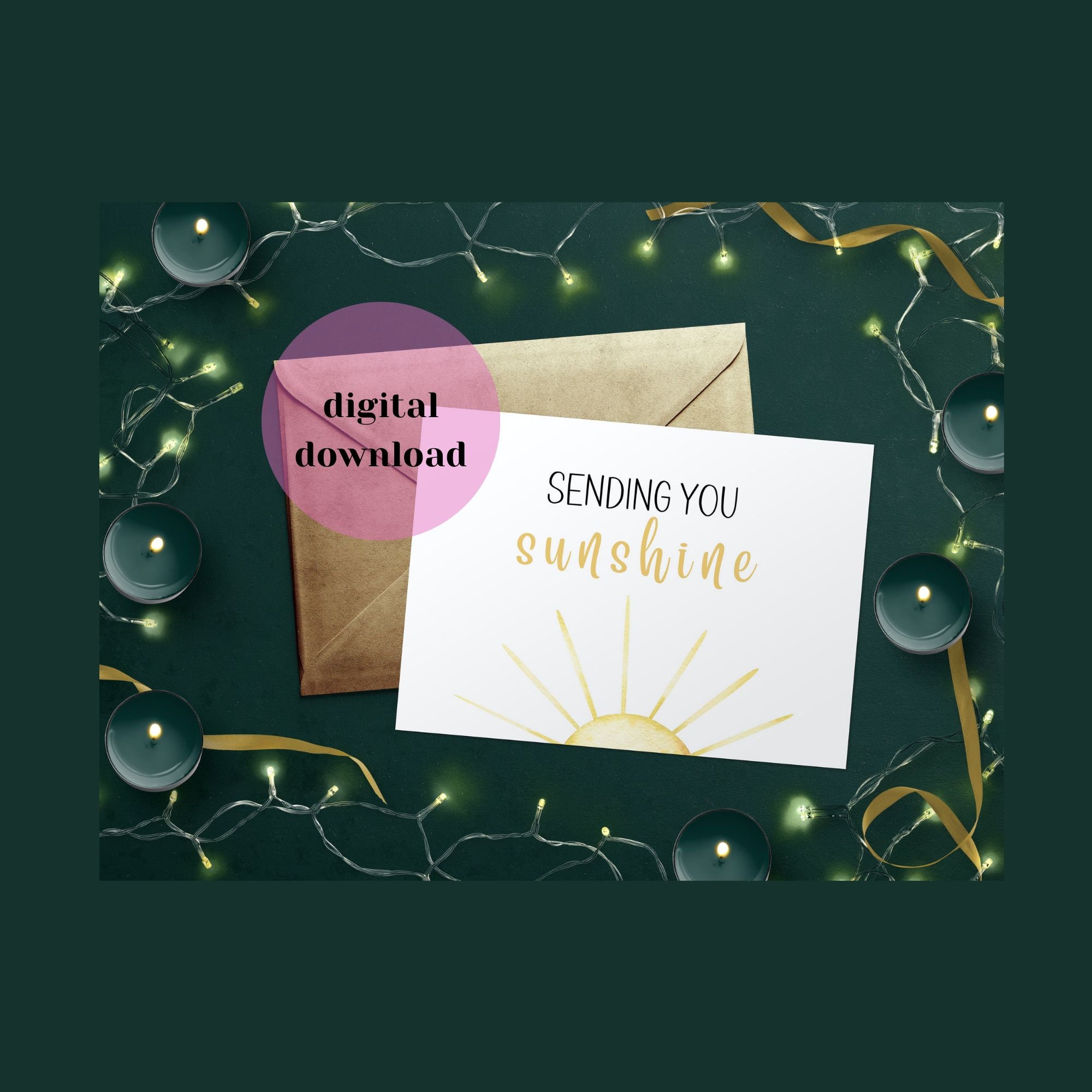 Sending You Sunshine Card, Printable Greeting Card, Thinking of You ...