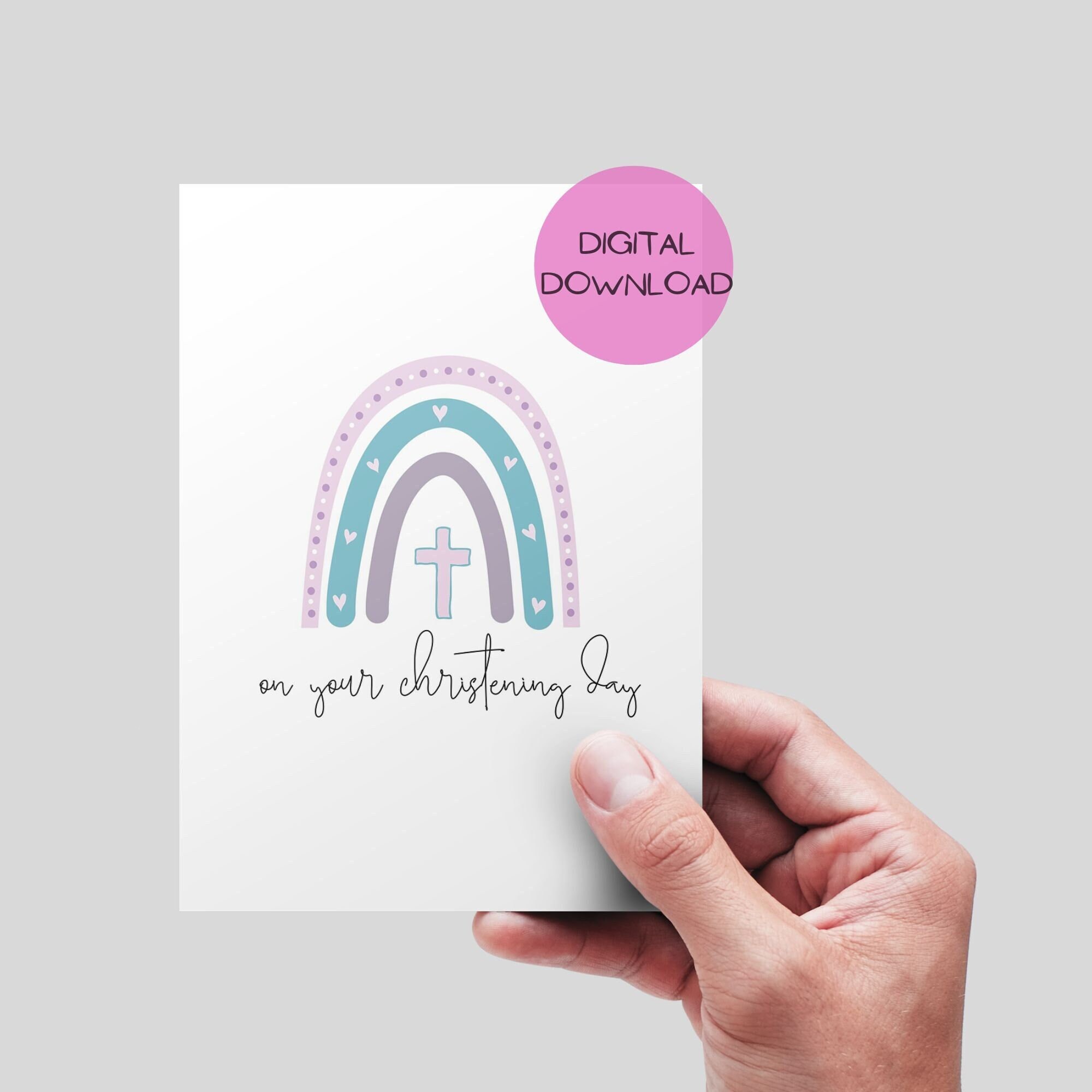 Christening Printable Card | DIGITAL DOWNLOAD. Girls Boys Christening ...