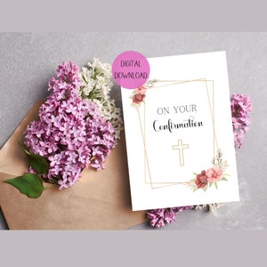 On Your Confirmation Day Card. Printable Card |floral Confirmation Card ...