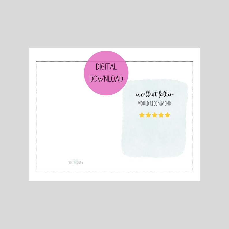 Father's Day Card. Excellent Father Printable Card, Would Recommend ...