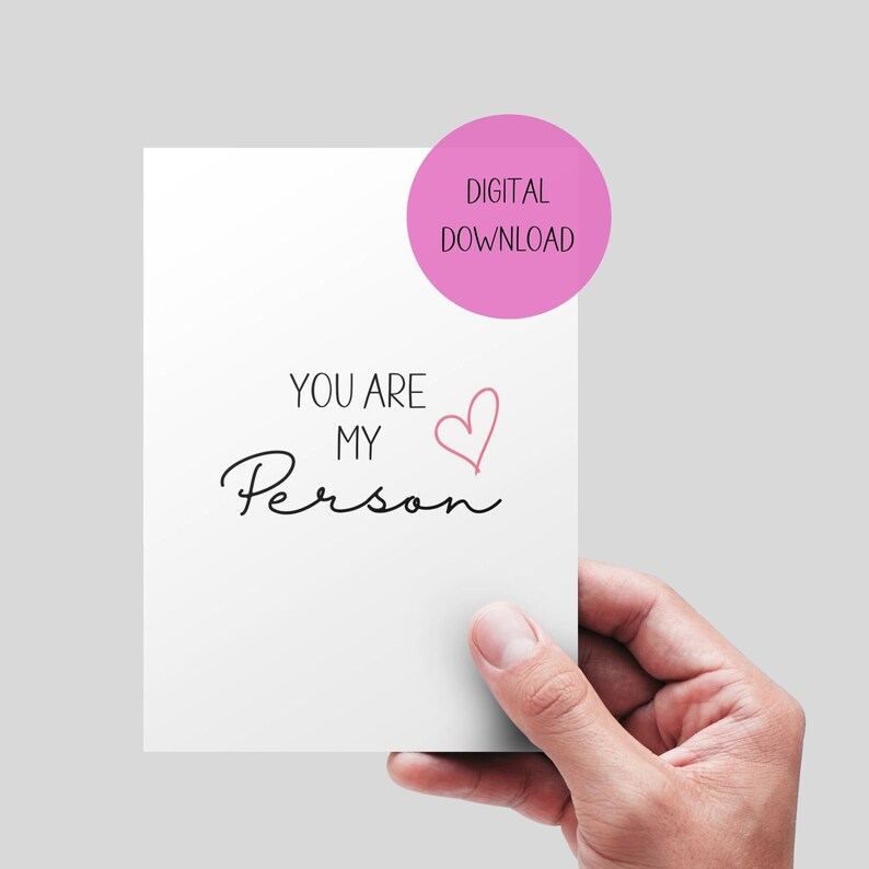 You Are My Person Printable Card, Cute Anniversary Card, Birthday, Gift ...