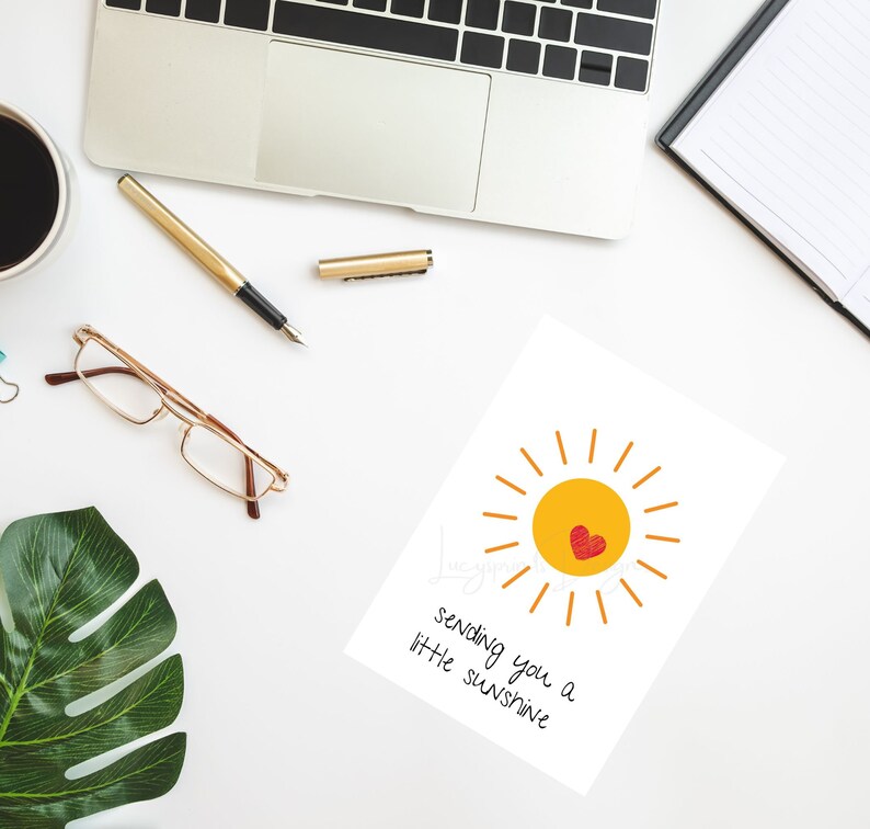 Sending You a Little Sunshine Card, Printable Greeting Card, Thinking ...