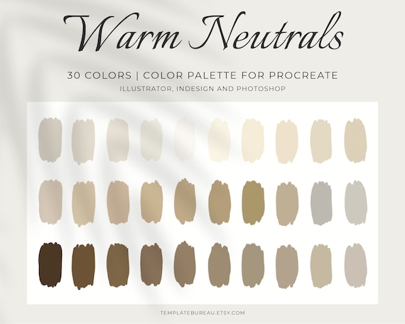 Warm Neutrals Color Palette Procreate Color Swatches Ipad - Etsy