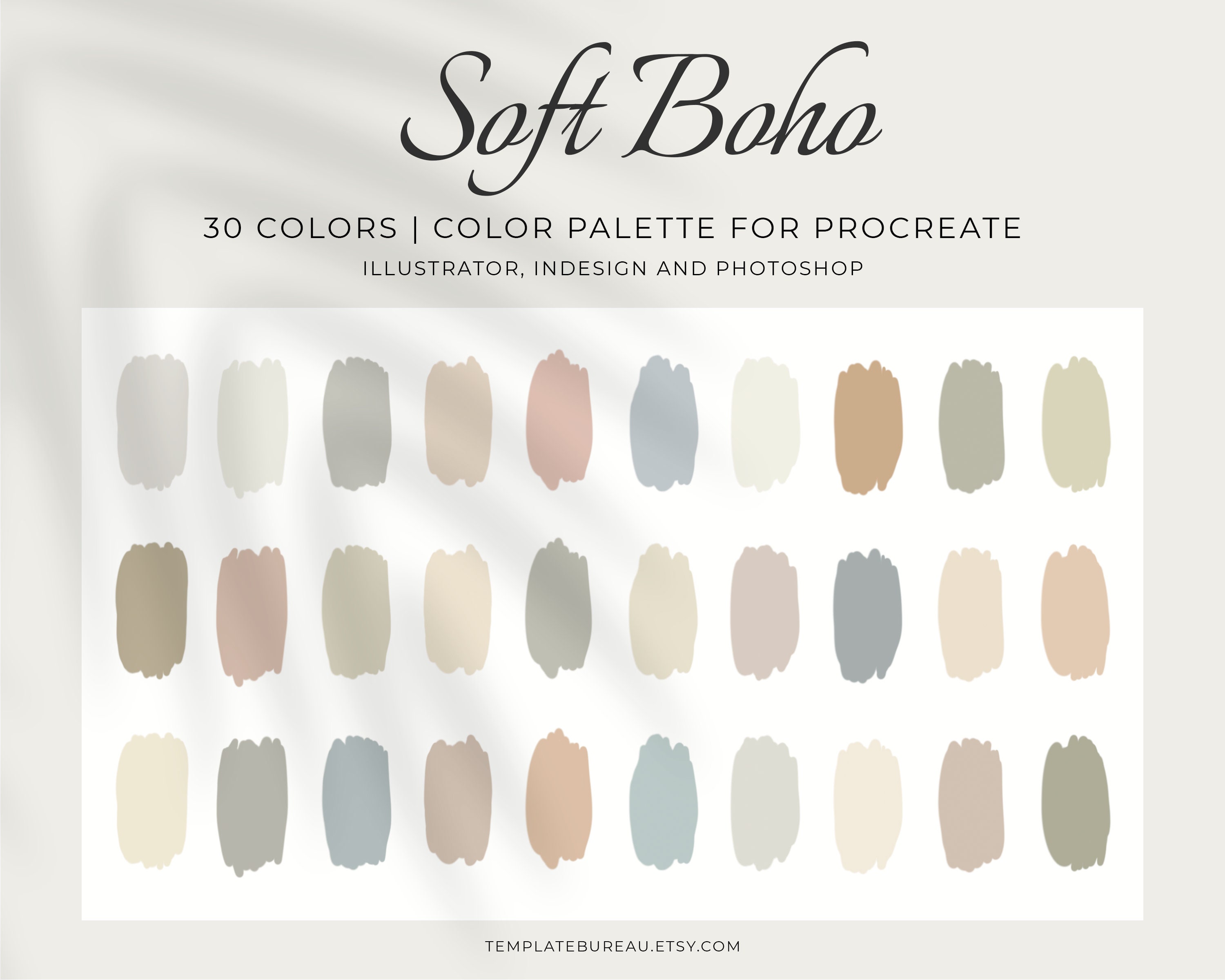 Boho Color Palette Procreate, Color Swatches, 30 Colors for iPad ...