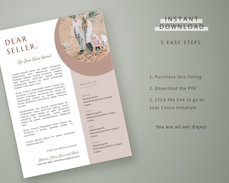 Home Offer Letter for Canva, Real Estate Editable House Offer Letter ...