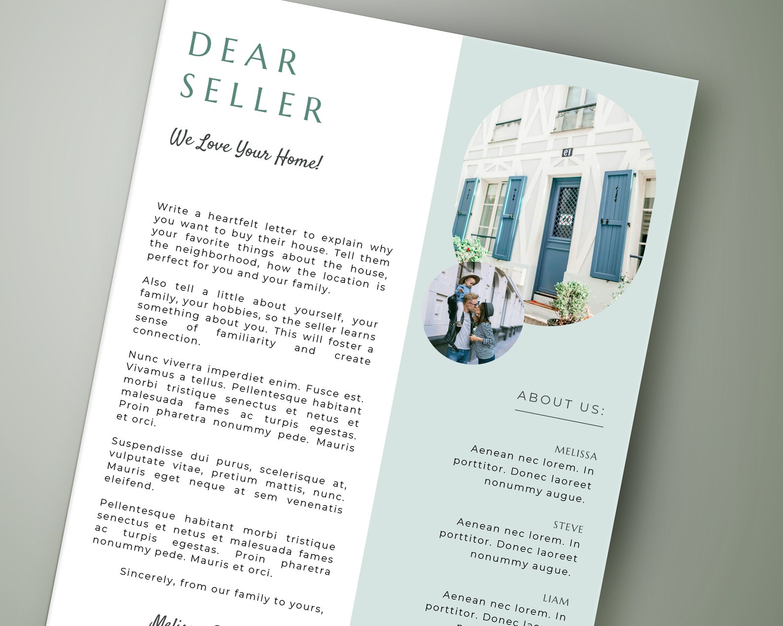 Letter to Seller Template for Canva, Editable House Offer Letter, Offer ...