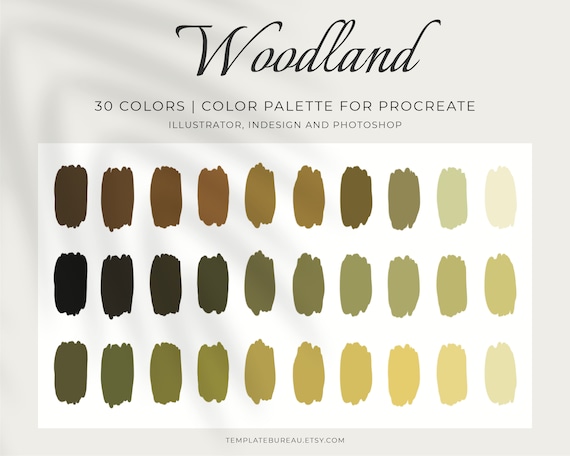 Woodland Color Palette Procreate Earthy Swatches Ipad Etsy