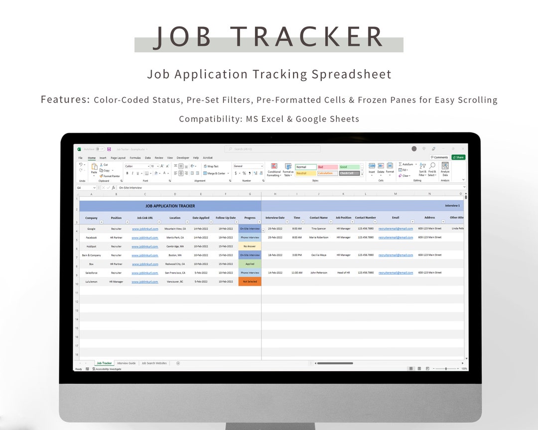 Job Application Planner, Job Tracker, Job Search Planner, Job Interview ...