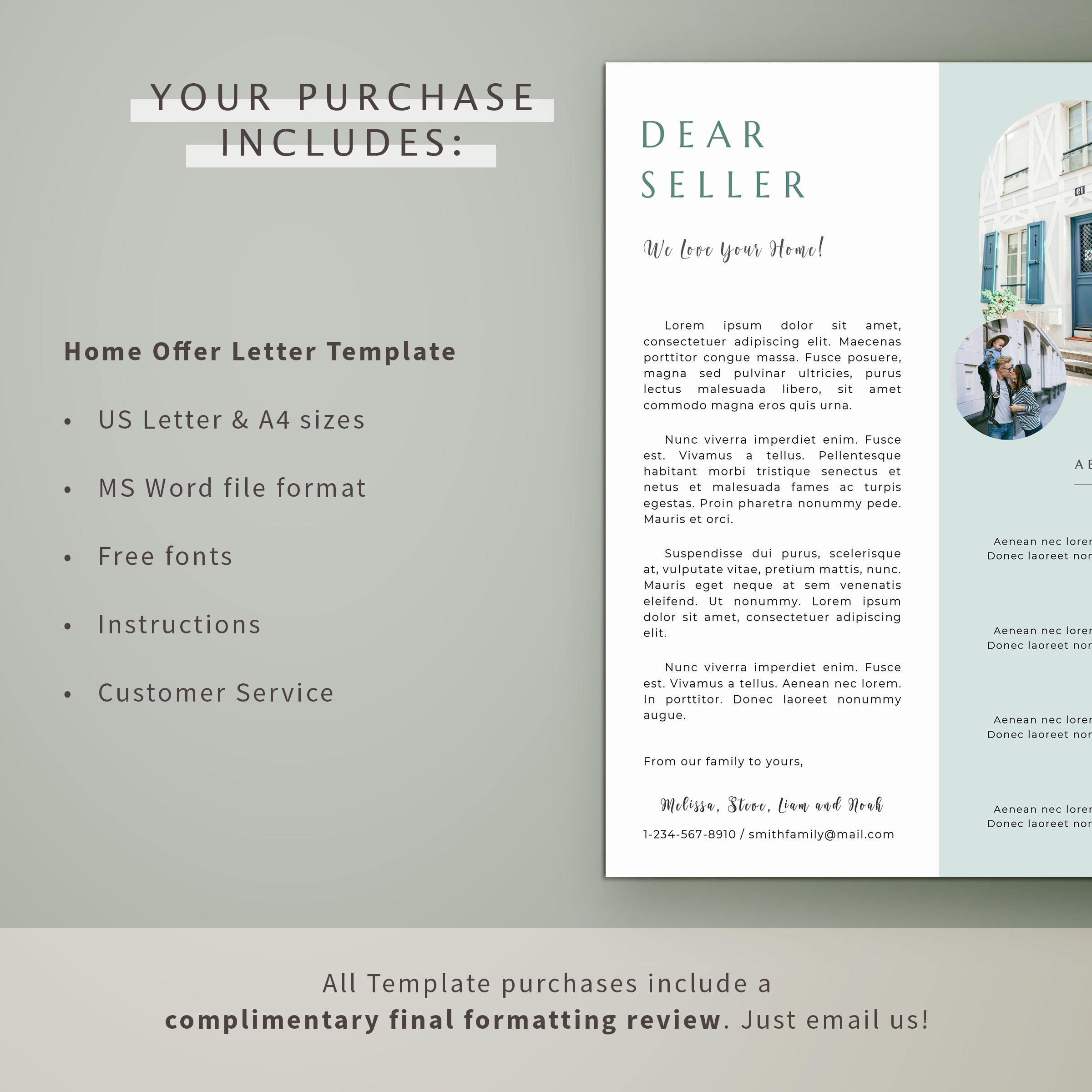 Letter to Seller Template, Real Estate Editable House Offer Letter ...