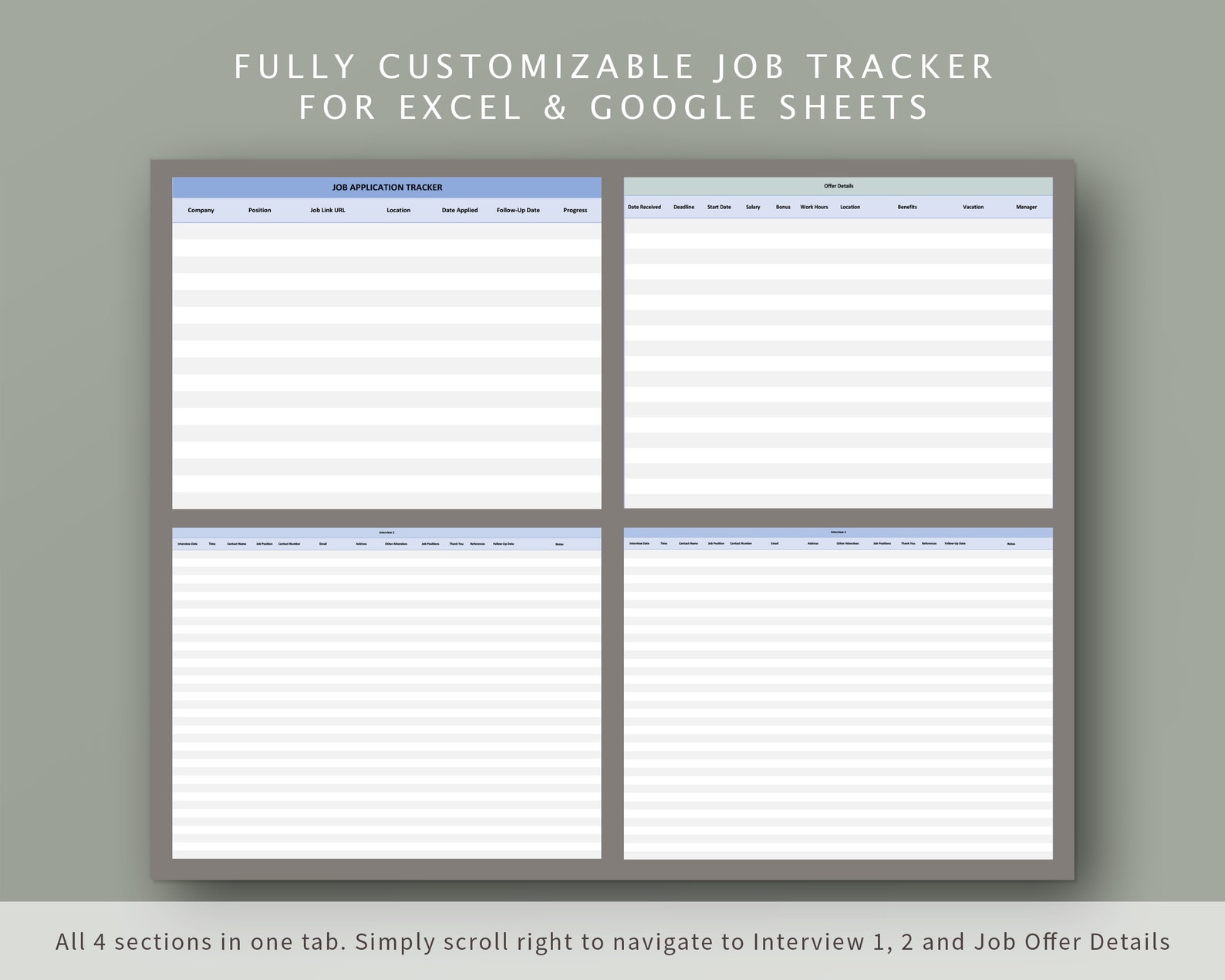 Job Application Planner, Job Tracker, Job Search Planner, Job Interview ...