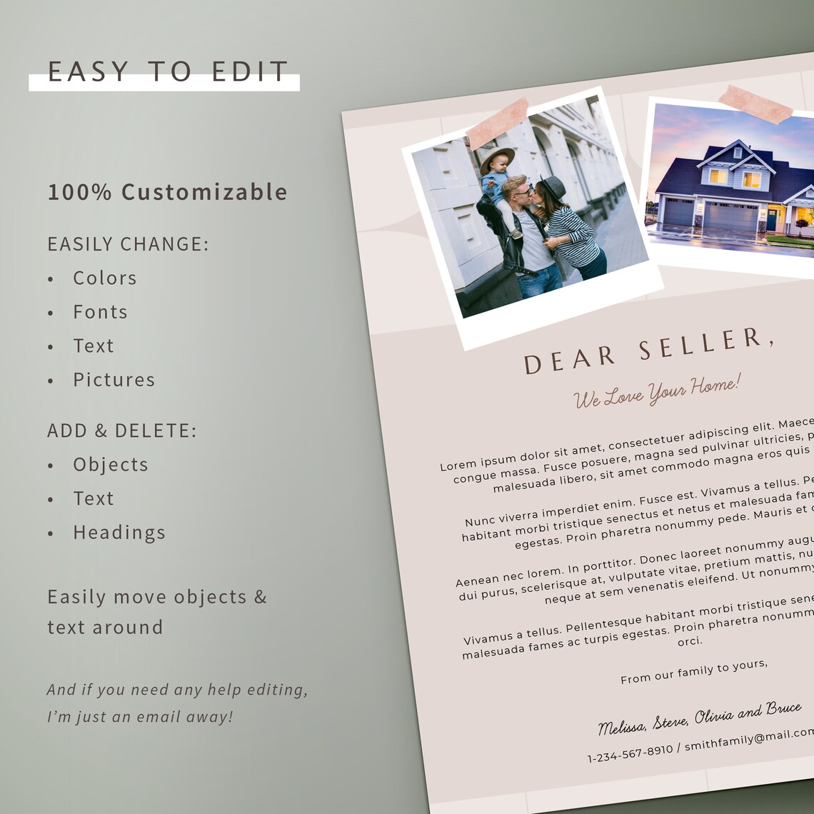 Home Offer Letter Template, Letter to Seller, Home Buyer Letter to ...