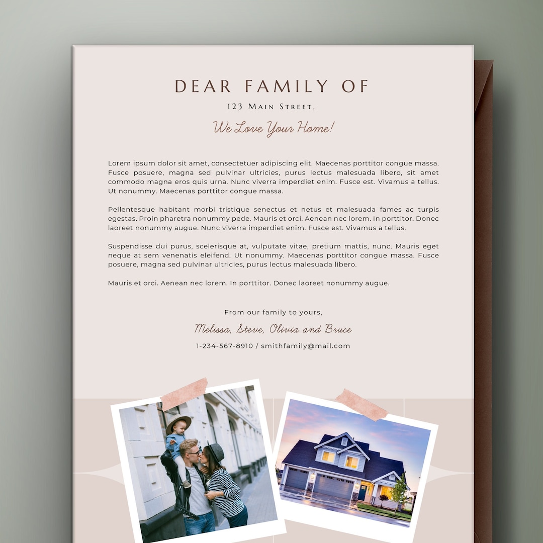 House Offer Letter, Letter to Seller Template, Real Estate Editable ...