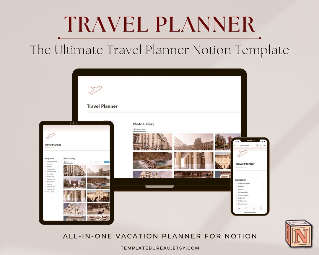 Notion Template Travel Planner, Notion Planner, Notion Travel Itinerary ...