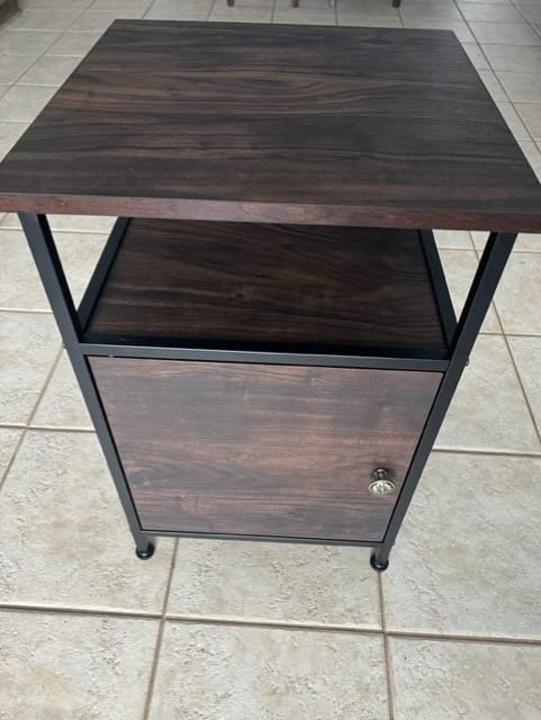 2-tier Open Shelf Side Table With Storage Cabinet End Table - Etsy