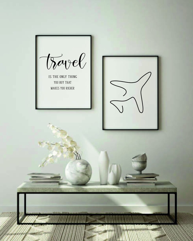 Travel Wall Art, Аviation Poster, Airplane Decor, Travel Wall Set, Home ...