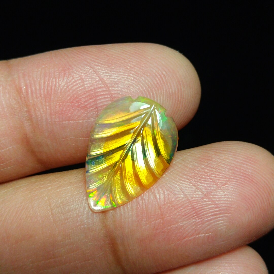 Opal Carving, Opal Leaf, Ethiopian Opal Carving, Opal Gemstone, Opal ...