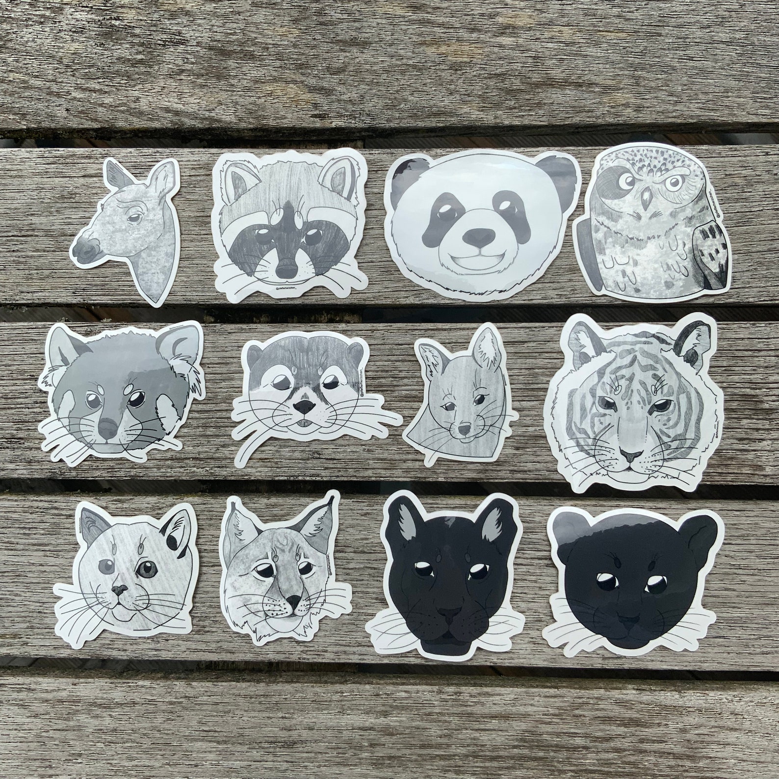 Black & White Sticker Bundle | Etsy