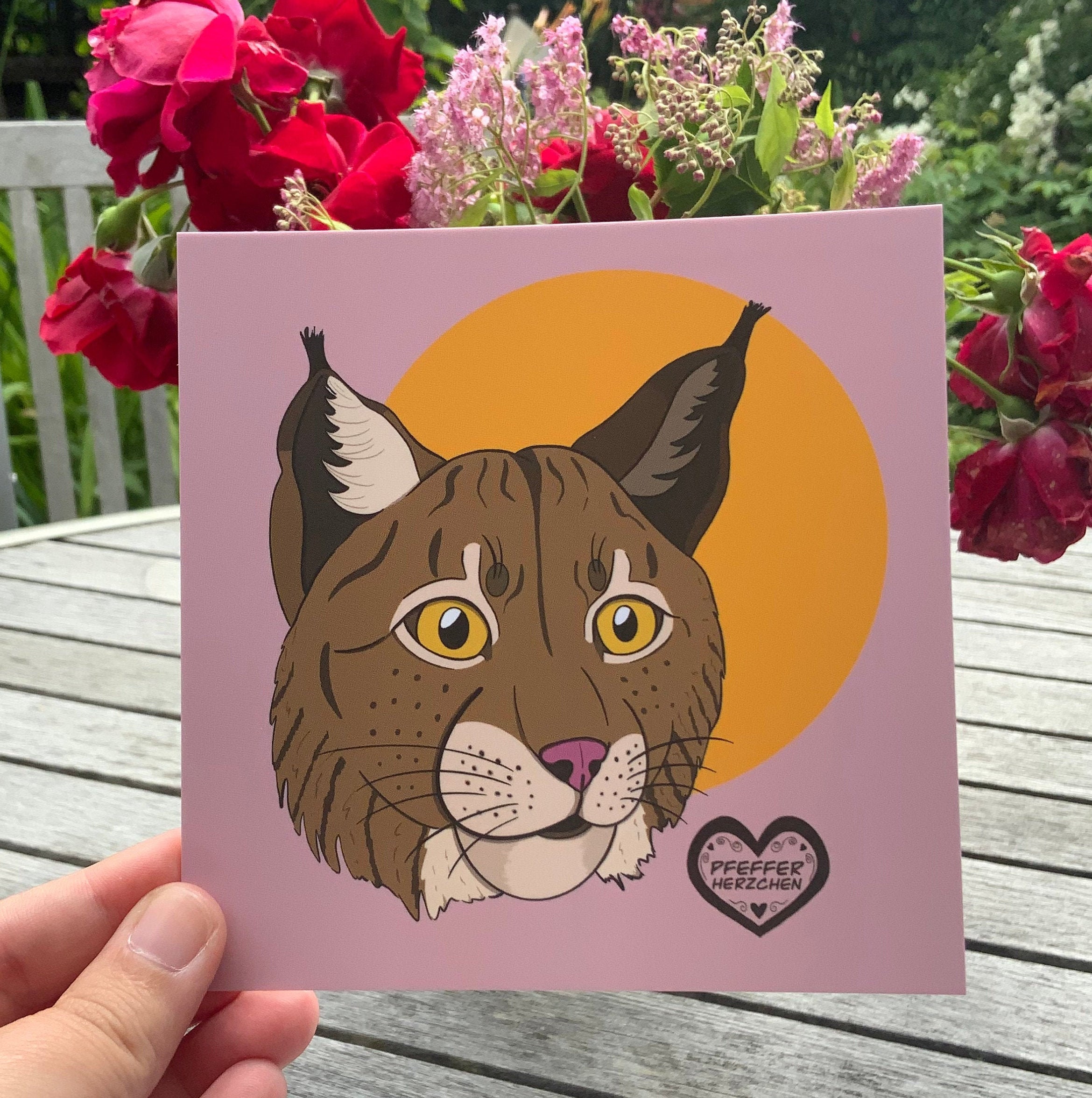 Golden Lynx Postcard Art Print - Etsy UK