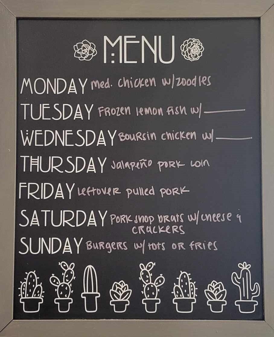 Kitchen Menu Board Stickers, Kitchen Menu, Weekly Menu, Menu Board ...