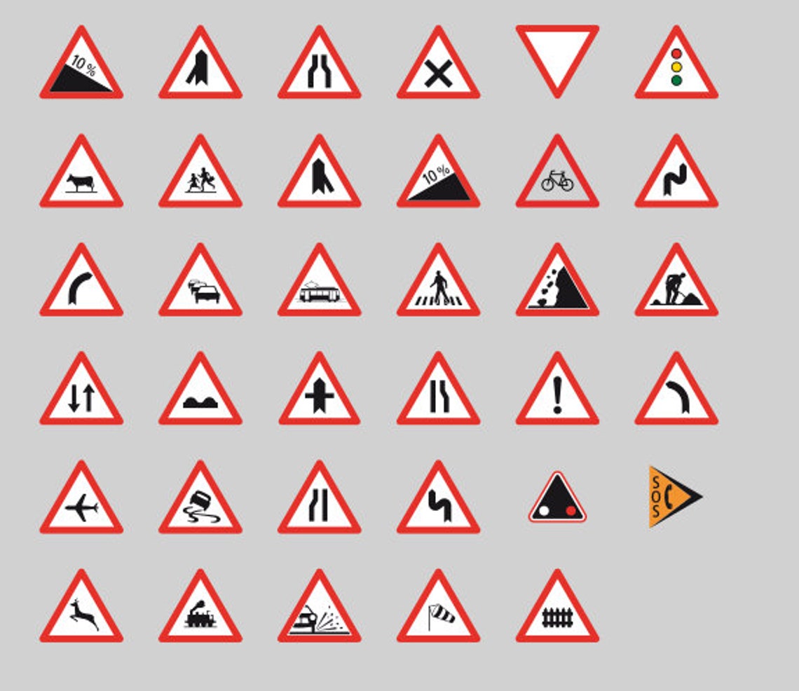 Traffic Signs Vector File - Etsy
