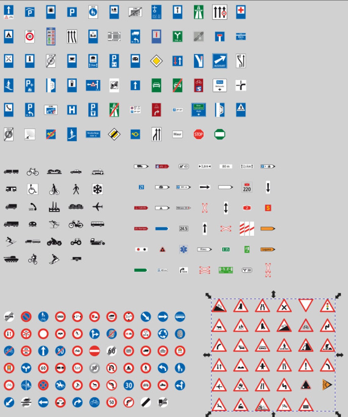 Traffic Signs Vector File - Etsy