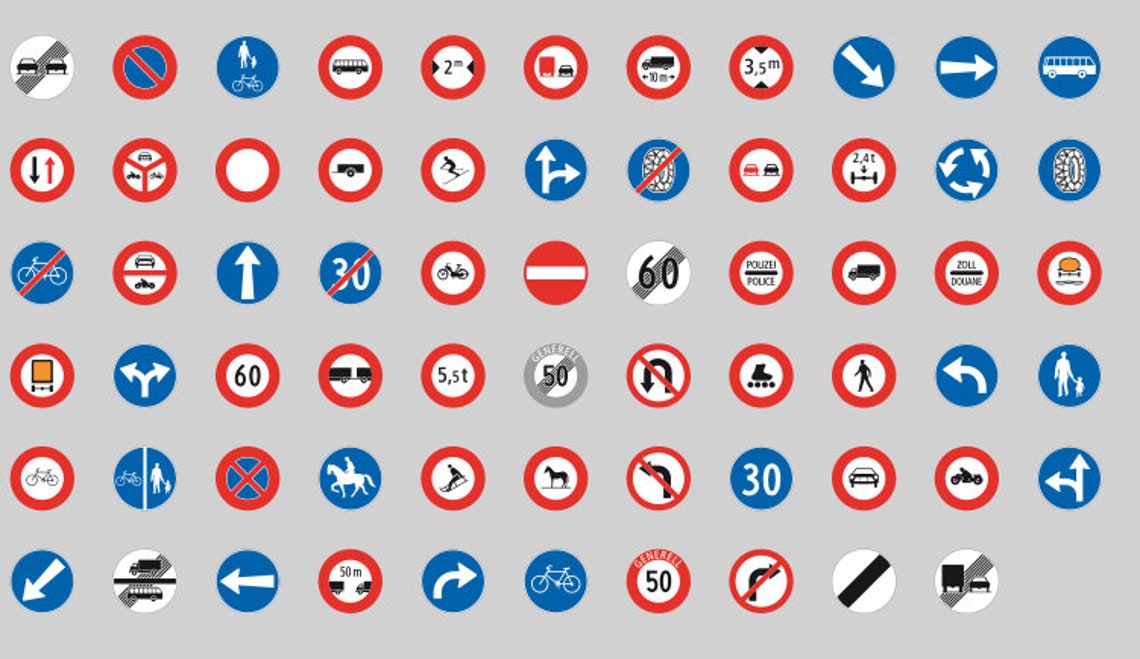 Traffic Signs Vector File - Etsy