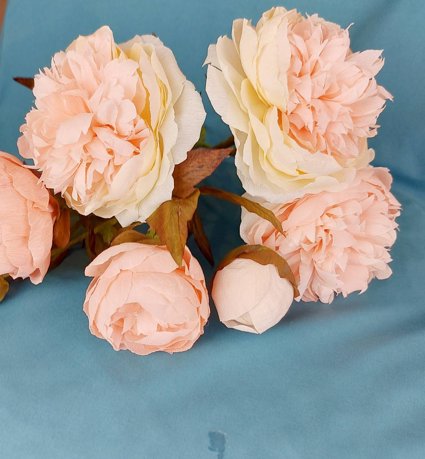 Handmade Realistic Crepe Paper Peonies - Etsy