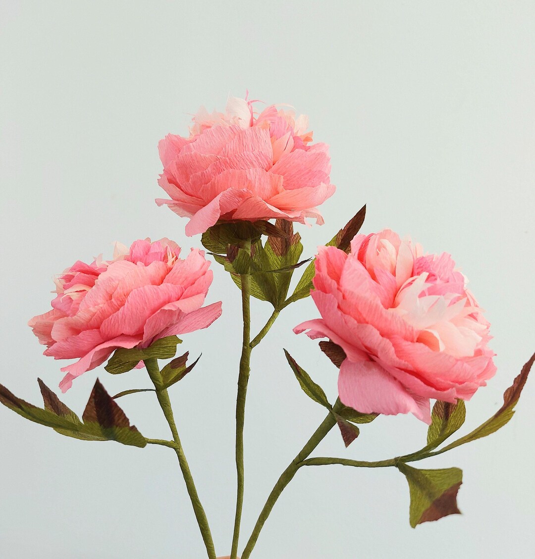 Pink Peonies Handmade Crepe Paper Flowers. Handmade Flowers for Any ...
