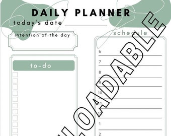 Printable Green Daily Planner for Students PDF Digital - Etsy