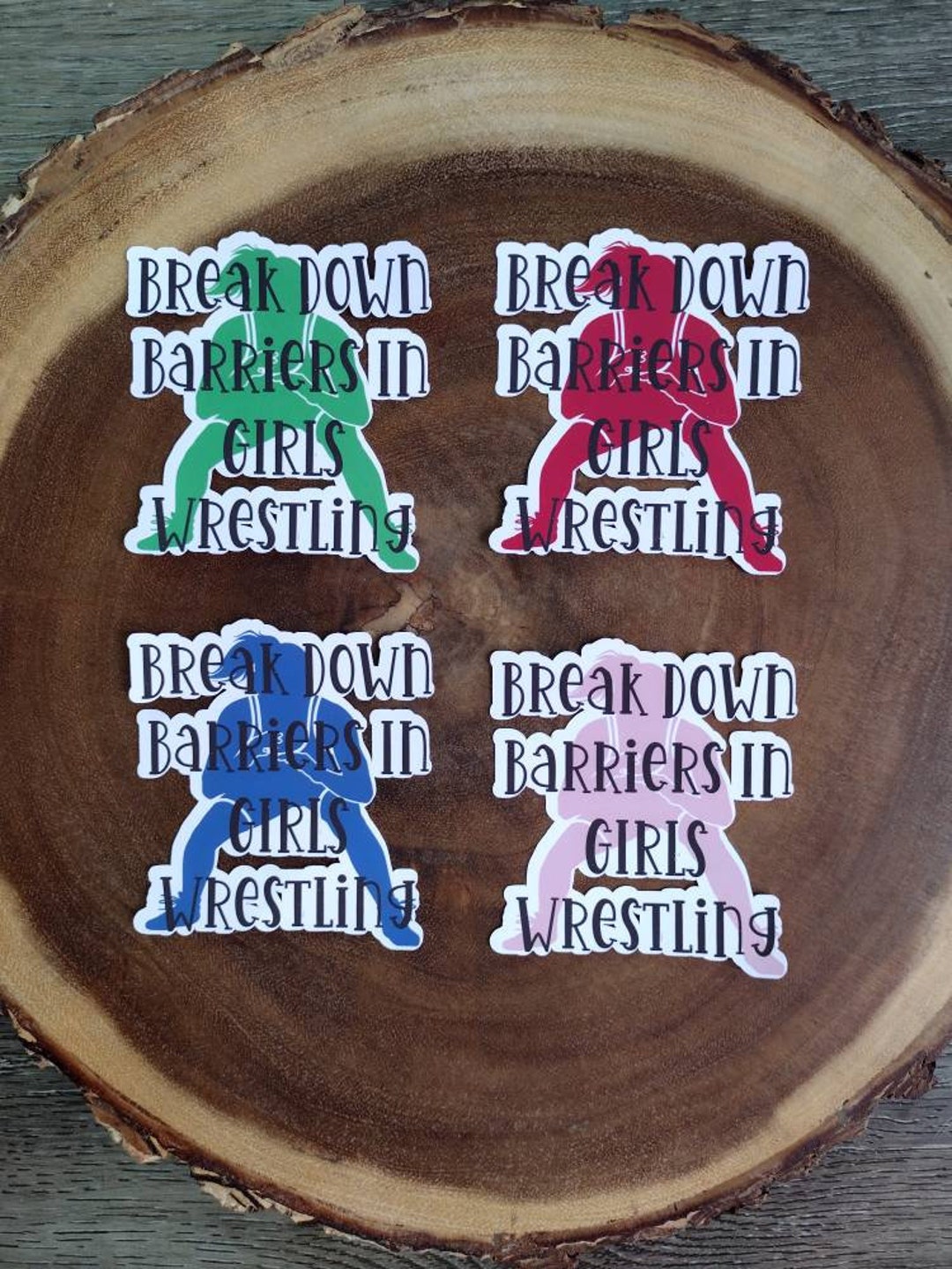 Athlete Girl Wrestling Sticker , Vinyl Sticker, Support Girl in ...