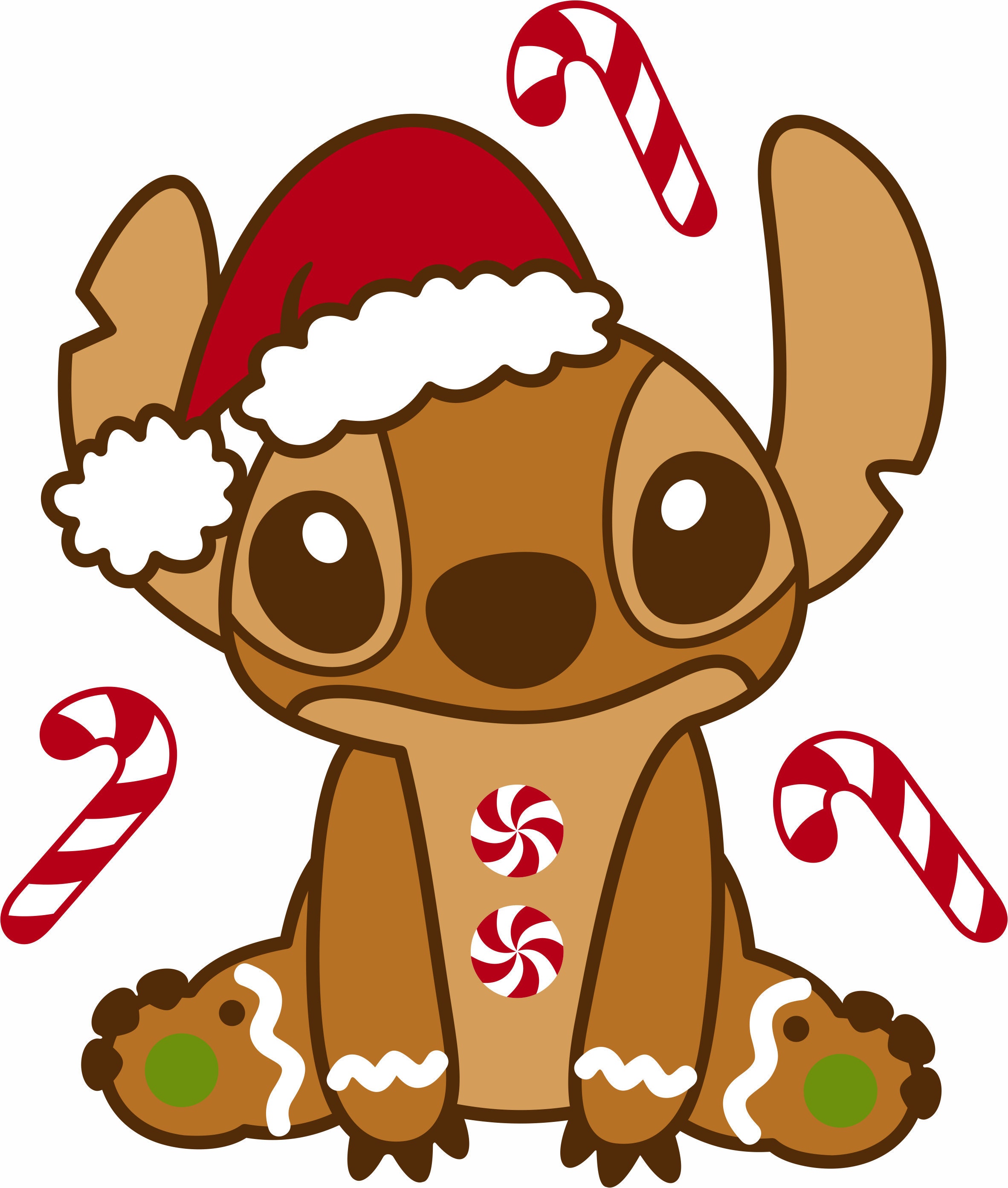 Cute Christmas Stitch / Christmas Shirt SVG/ Santa Claus/ Gingerbread ...