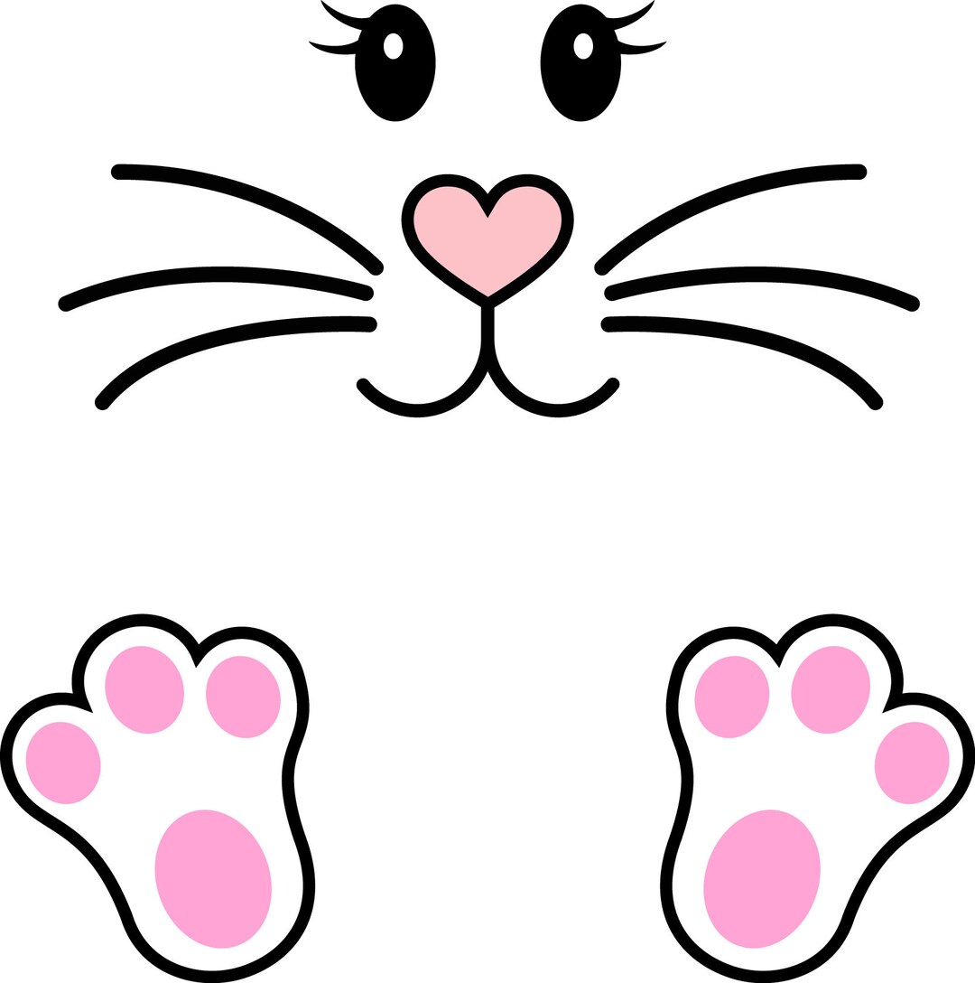 Bunny Face , Cute Easter Svg , Cute Bunny Face Svg, Bunny Face, Easter ...