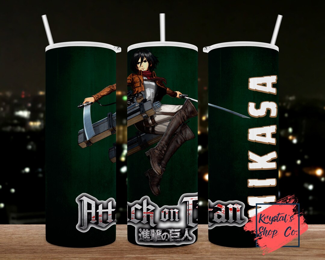 Mikasa Ackerman AOT Inspired, 20oz Skinny Tumbler, Straight, 20 Oz ...