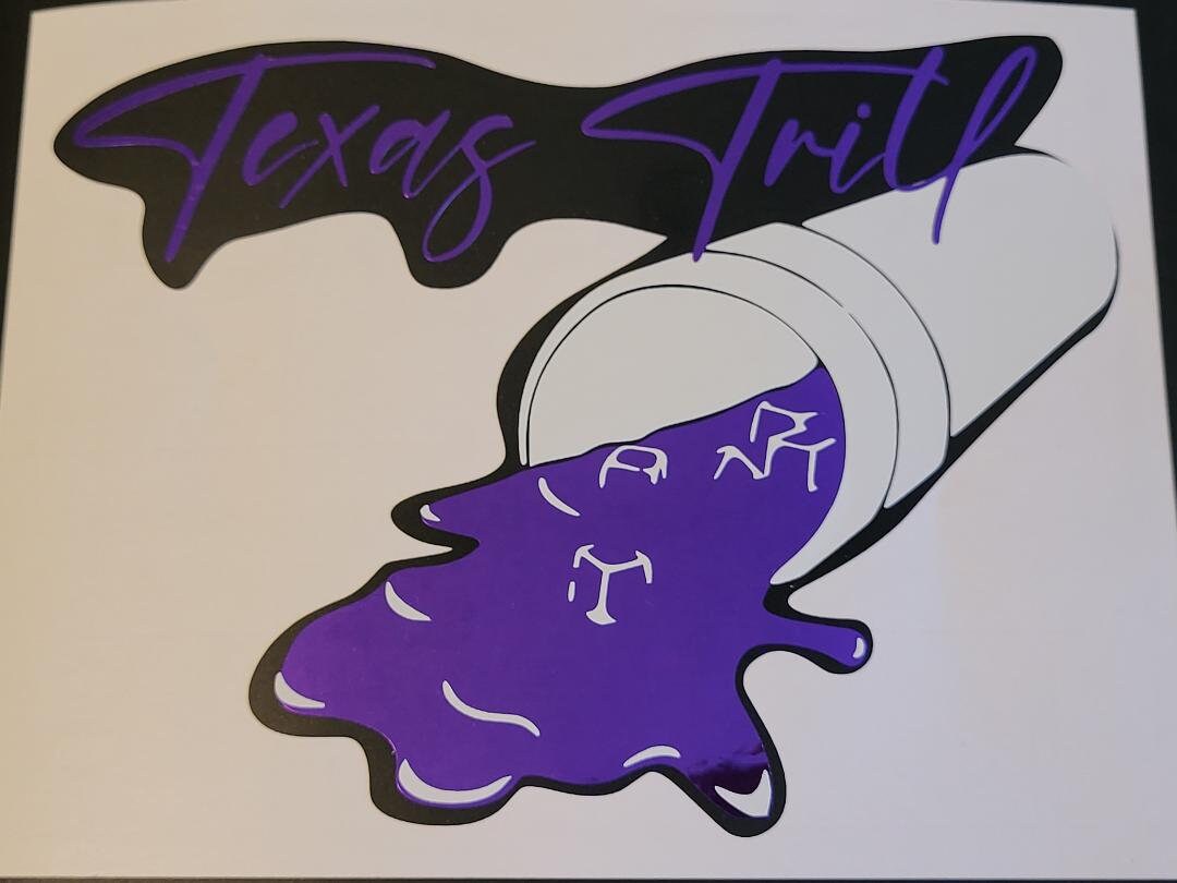 Texas Trill Sippin Syrup Drank Spill Double Cup Window Decal Reflective ...