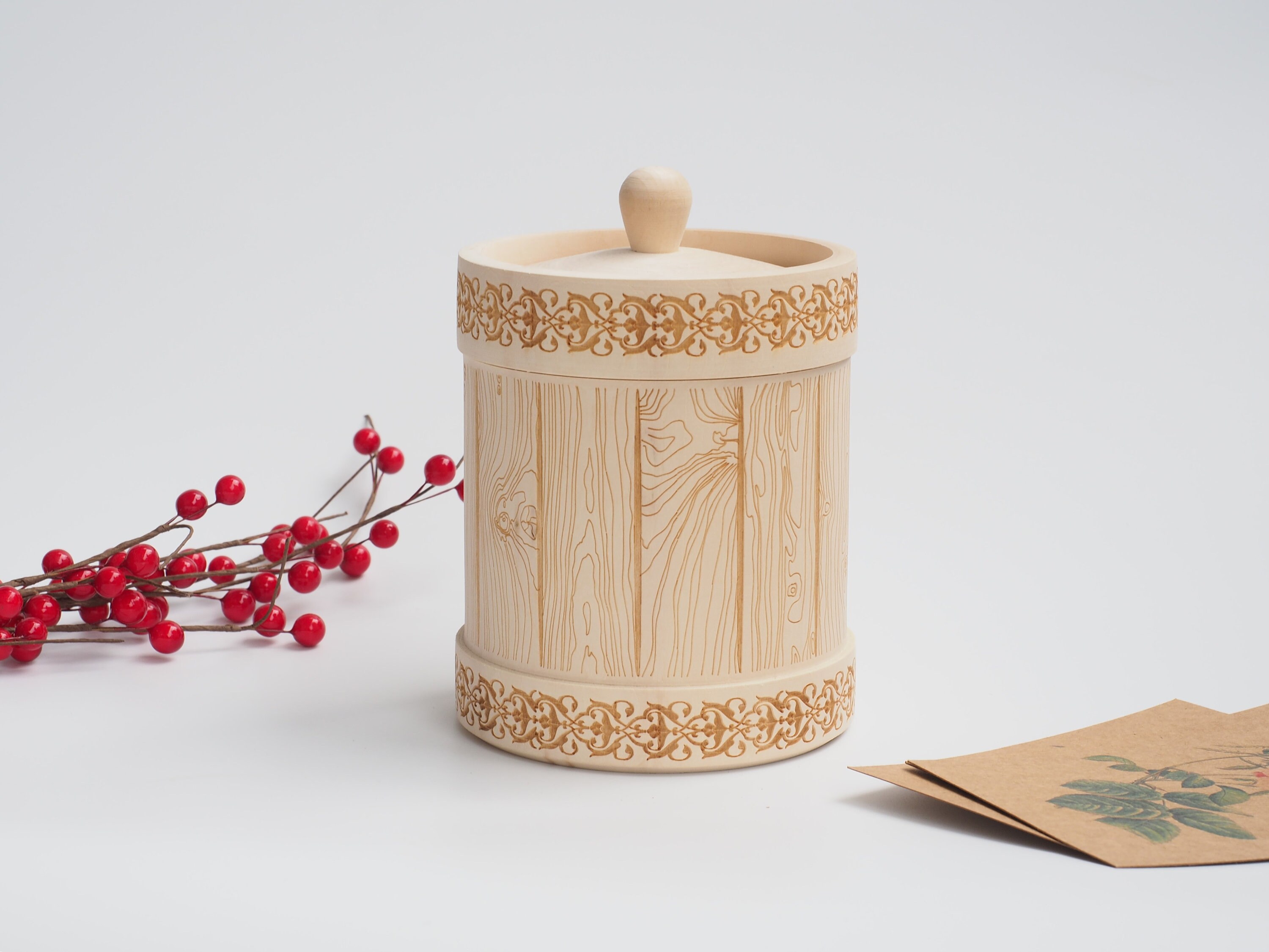 Handcrafted Linden Wood Storage Jars – 3 Sizes – Sustainable Gift ...