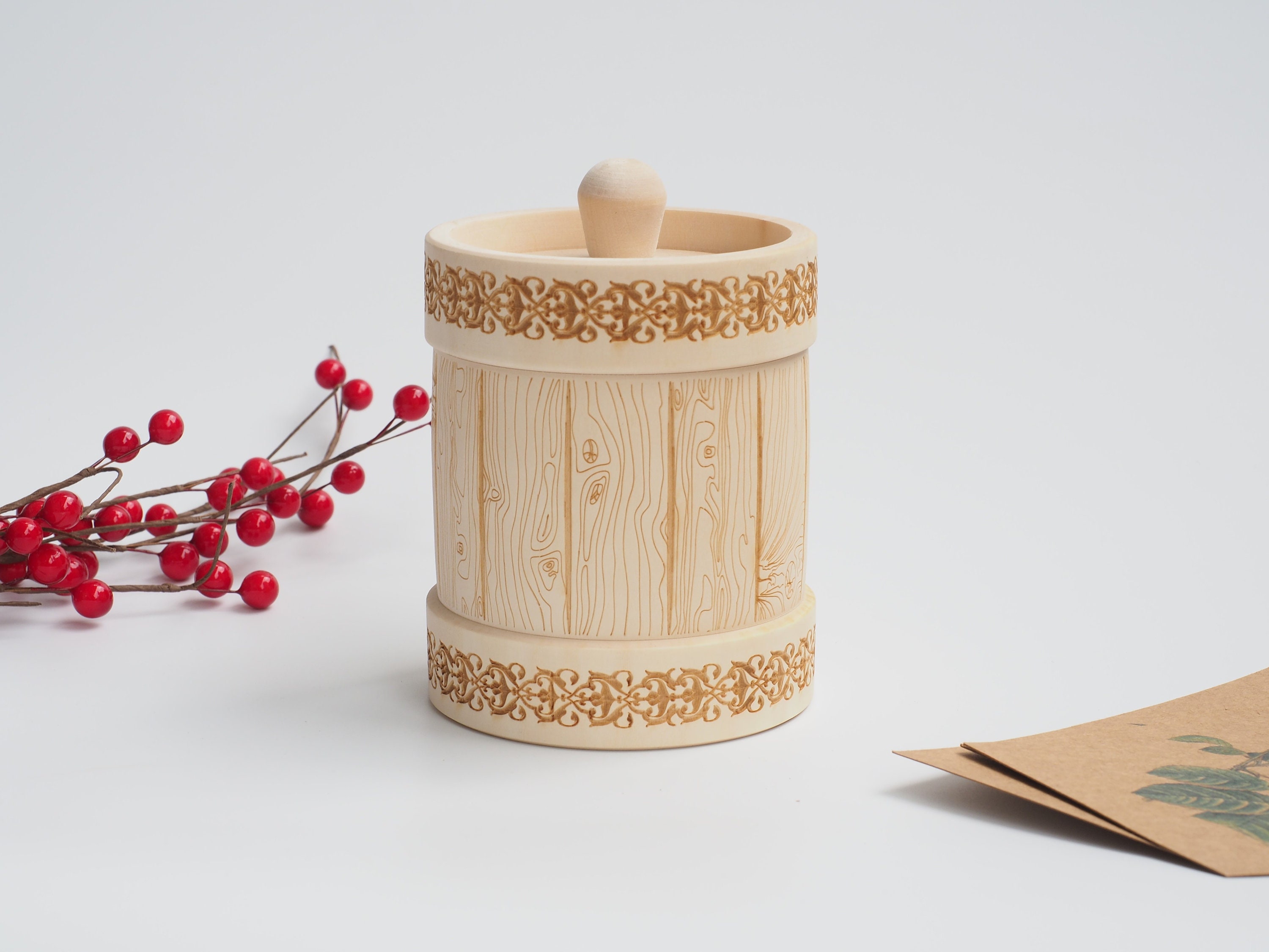 Handcrafted Linden Wood Storage Jars – 3 Sizes – Sustainable Gift ...