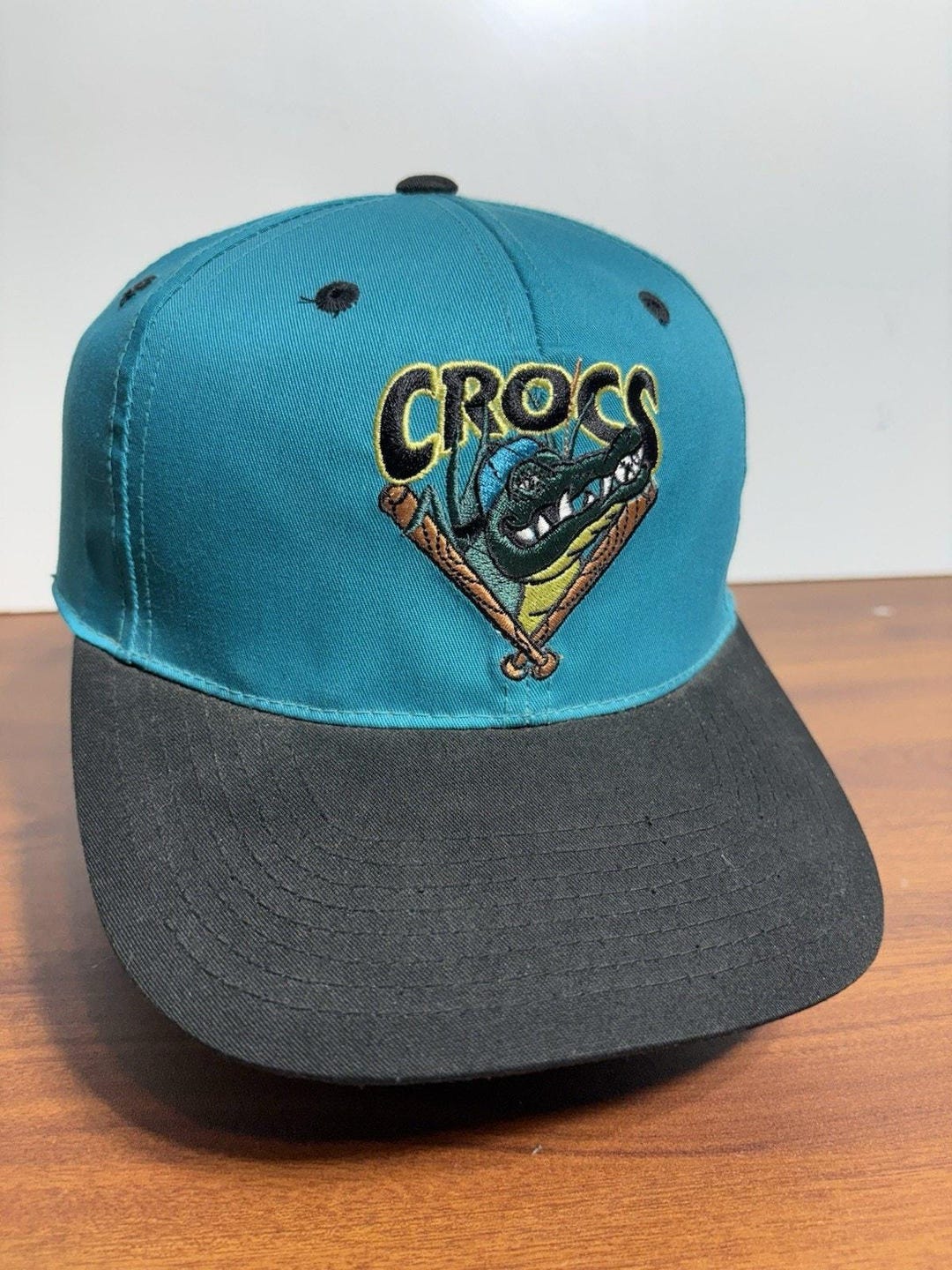 Cape Fear Crocs Snapback Hat Milb Teal Black Minor League Baseball - Etsy