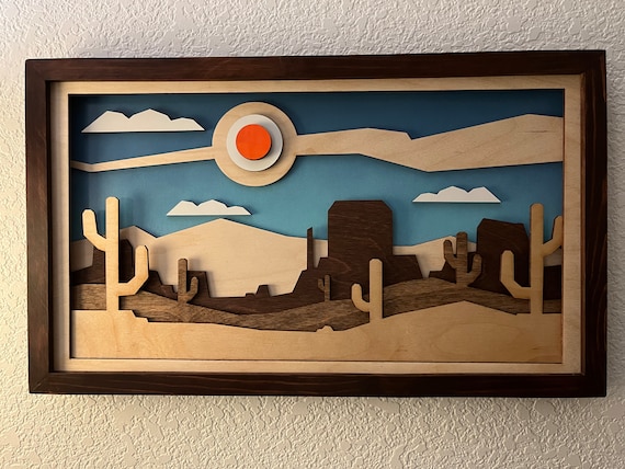 3D Desert Scene frame Included - Etsy