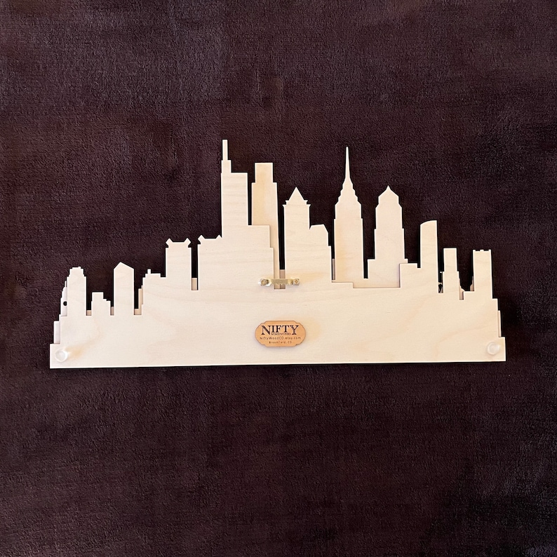 3D Philadelphia Skyline (stained Wood) - Etsy