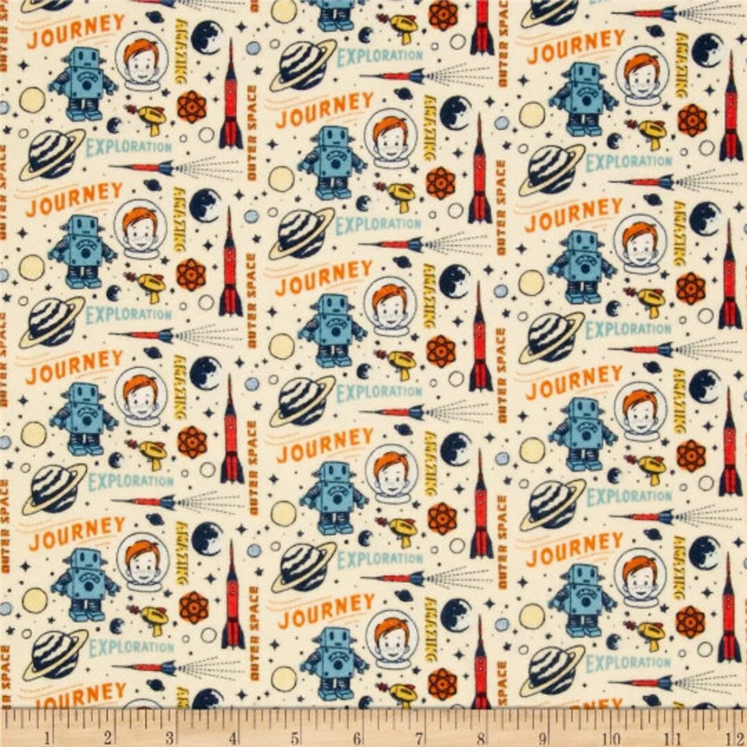 Rocket Age Captain Cream Flannel by Riley Blake Designs 1/2 - Etsy