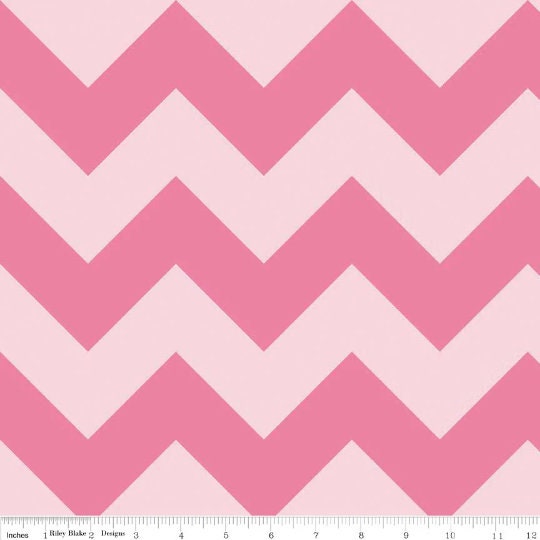 Large Tone on Tone Hot Pink Chevron Cotton Fabric by Riley Blake ...