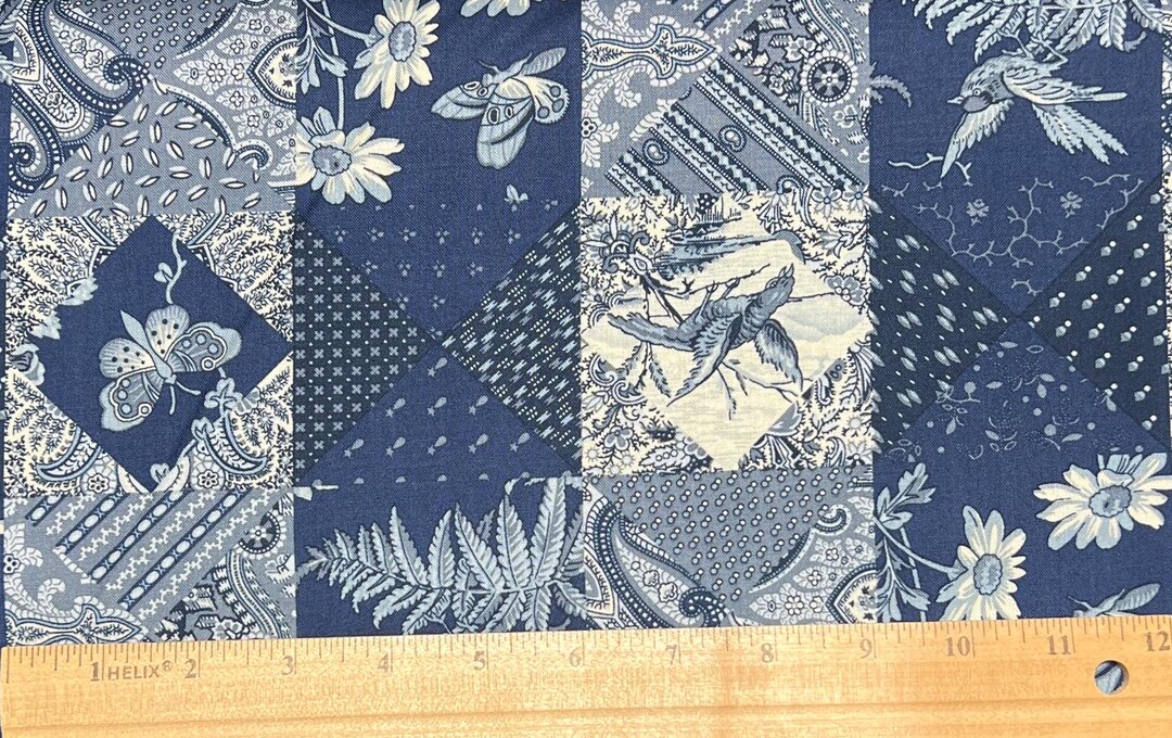 Meadow Cheater Blue for Riley Blake Designs 1/2 Yard 100% Designer ...