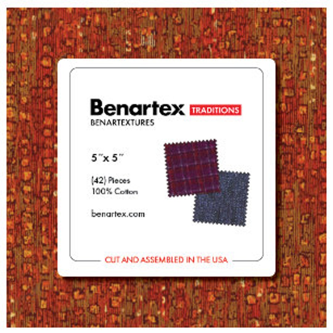 Benartextures by Benartex 42 5 Squares Charm Pack 100% Designer Cotton ...