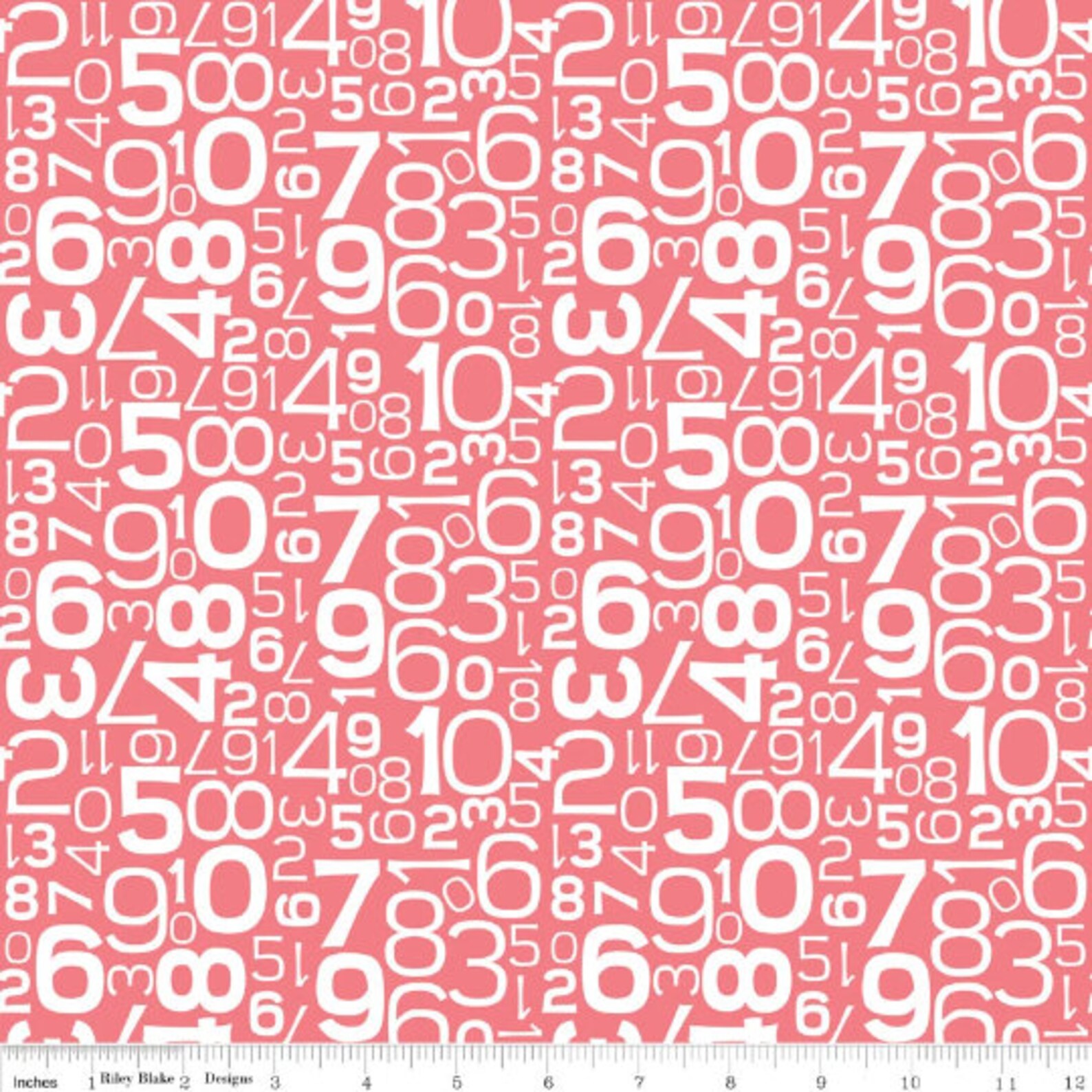 Gracie Girl Numbers Pink by Riley Blake Designs 1/2 Yard 100% Designer ...
