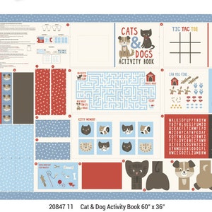 Dog Daze by Moda Cat & Dog Activity Book 100% Designer Cotton by Stacy ...