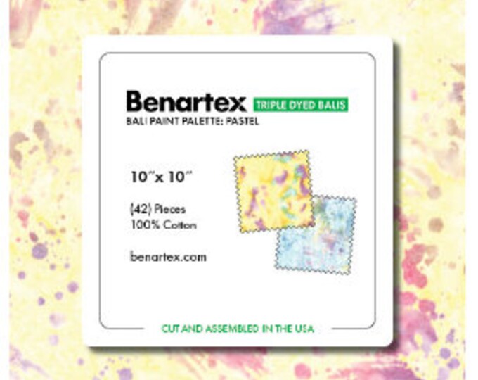 Bali Paint Palette Pastel by Benartex 42 10" Squares Layer Cake 100% ...